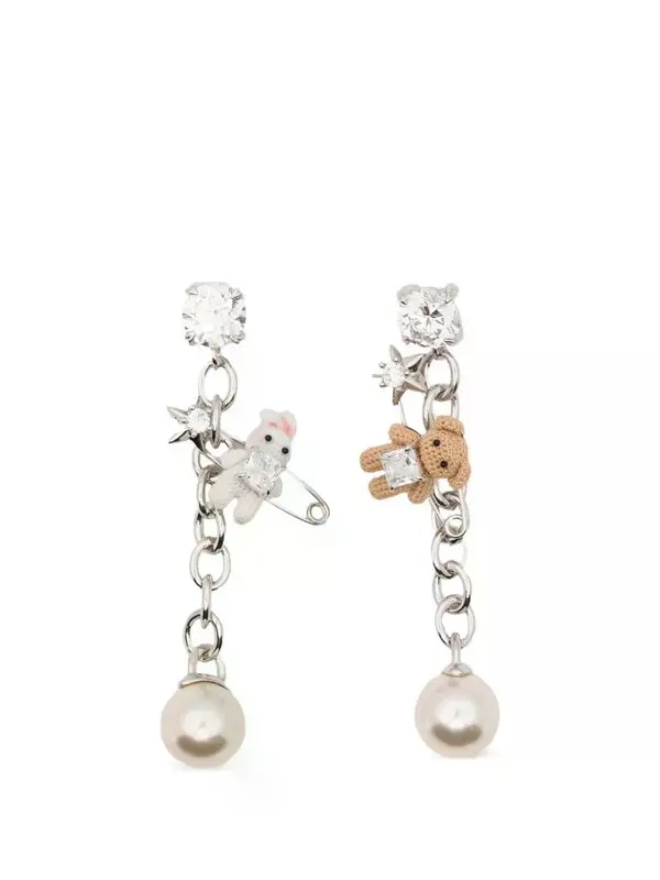 YVMIN Crystal-embellished Drop Earrings - Silver