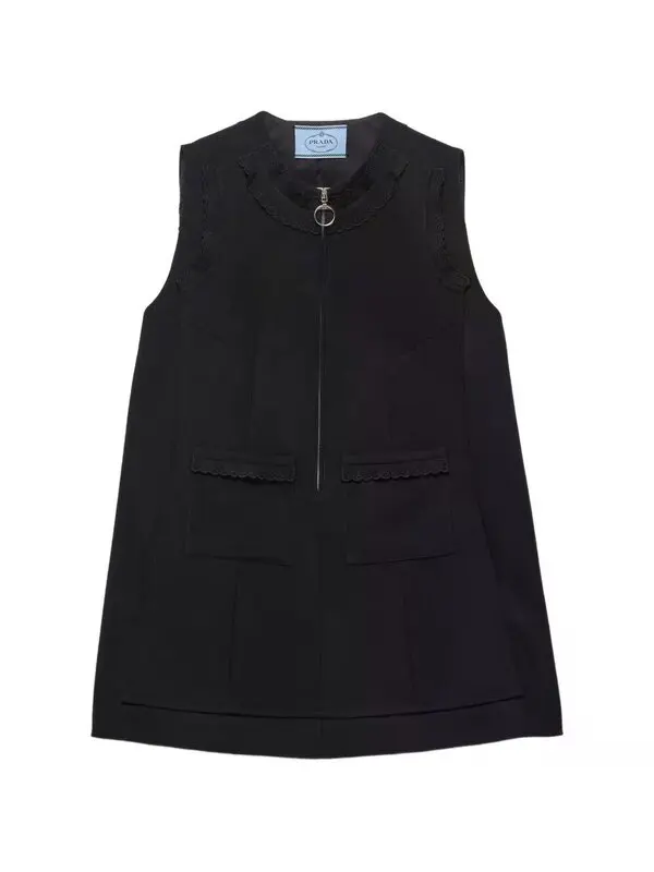 Prada Embroidered Natté-fabric Mini Dress