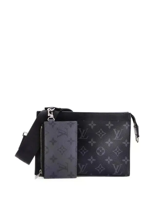 LOUIS VUITTON Gaston Wearable Wallet Monogram Eclipse Canvas Crossbody Bag