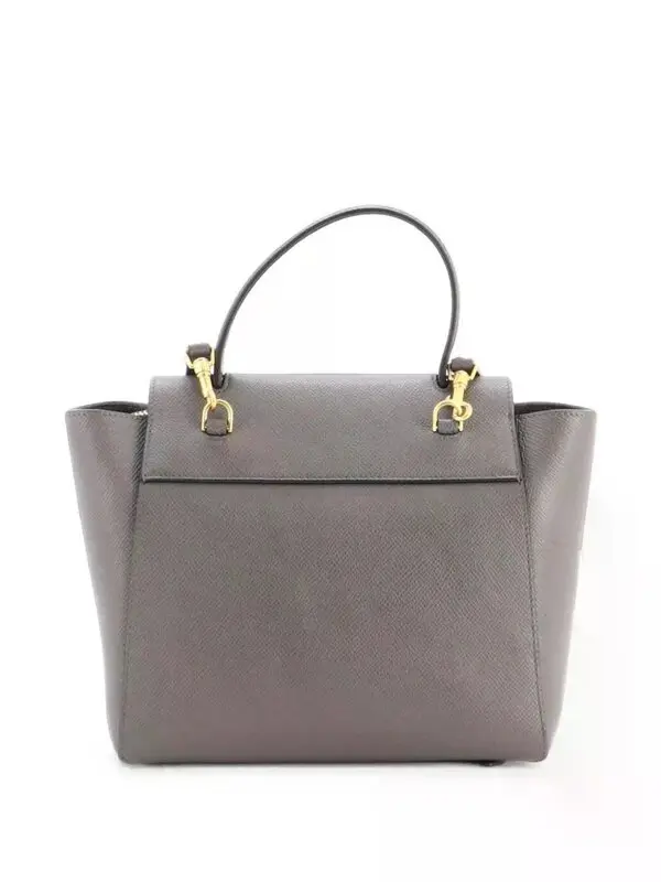 Celine Textured Leather Nano Shoulder Bag - Grey