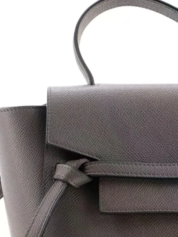 Celine Textured Leather Nano Shoulder Bag - Grey