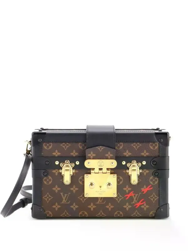 LOUIS VUITTON Monogram Canvas Petite Malle Handbag Clutch Bag - Brown