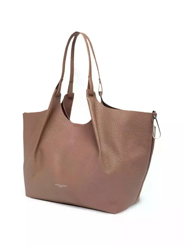 GIANNI CHIARINI Grained Leather Tote Bag - Brown