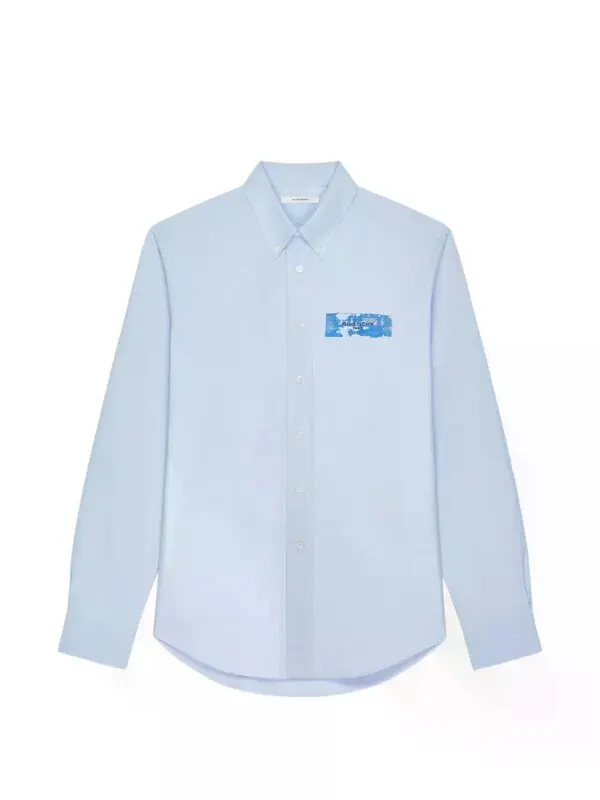 Givenchy Shirt In Poplin With Paris Paint Print