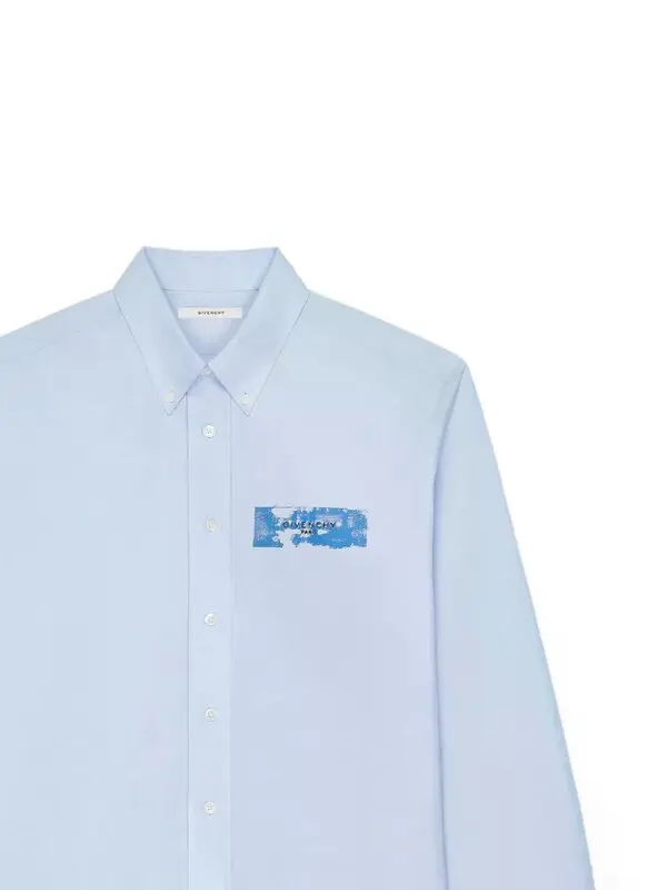 Givenchy Shirt In Poplin With Paris Paint Print