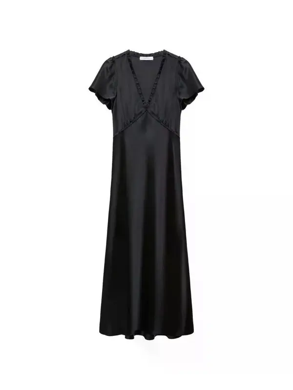 Dorothee Schumacher Ruffle-trim Bias-cut Midi Dress - Black