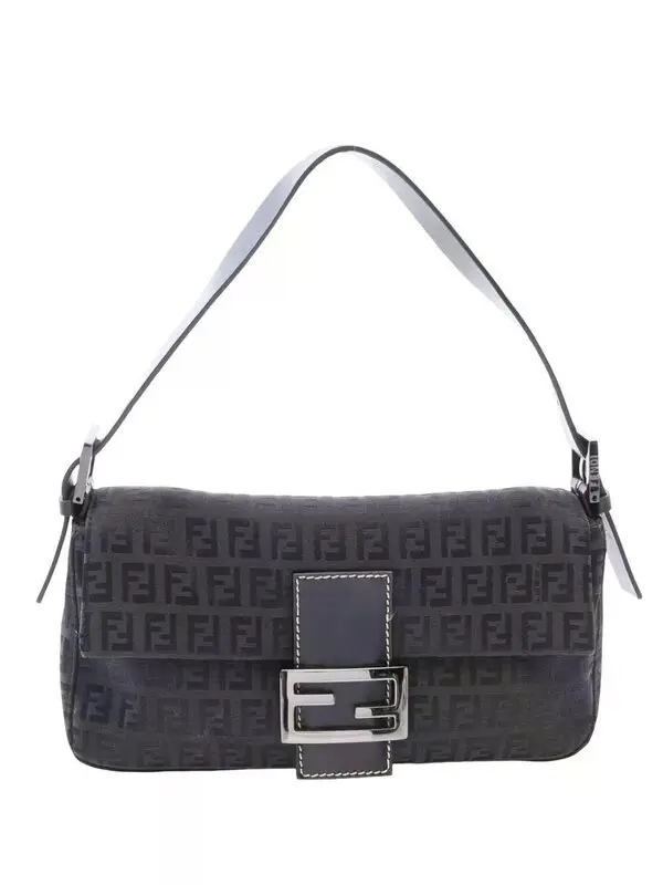 Fendi 2000-2010 Zucchino Canvas Baguette Shoulder Bag