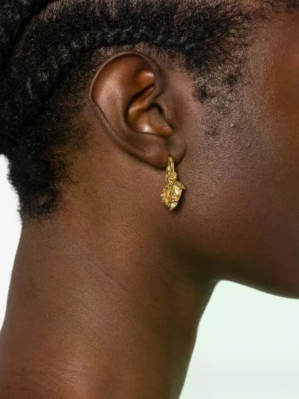 Saint Laurent Leaf-pendant Hoop Earrings