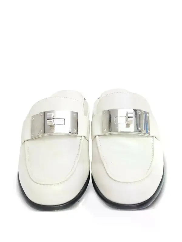 Hermès Leather Kelly Buckle Mules