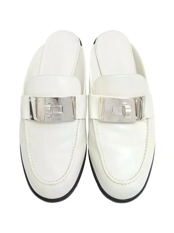 Hermès Leather Kelly Buckle Mules