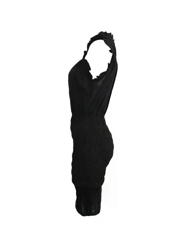 Maje Mock Neck Shirred Dress