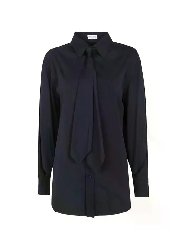 Brunello Cucinelli Tie-detail Shirt - Black