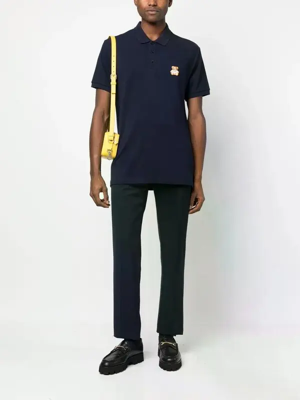 Moschino Embroidered-teddy Detail Polo Shirt