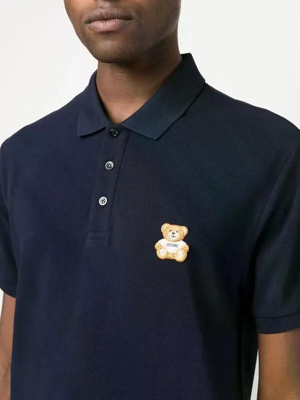 Moschino Embroidered-teddy Detail Polo Shirt