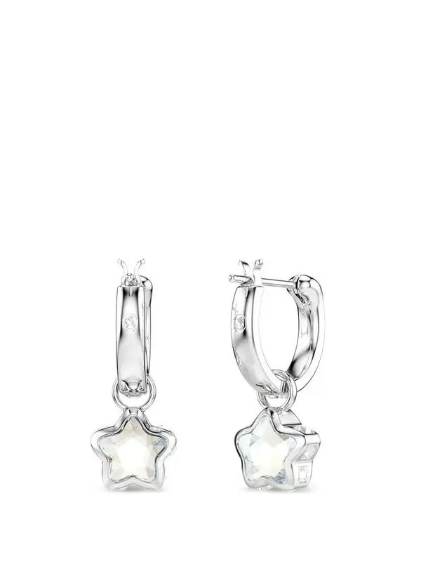 SWAROVSKI Star-pendant Hoop Earrings - Silver