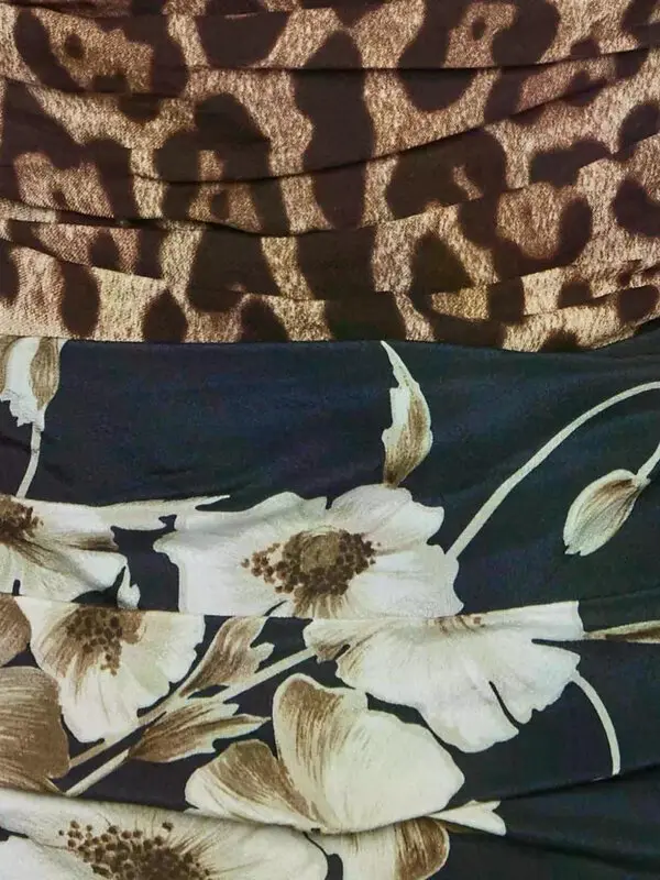 Dolce & Gabbana Leopard And Floral-print Dress