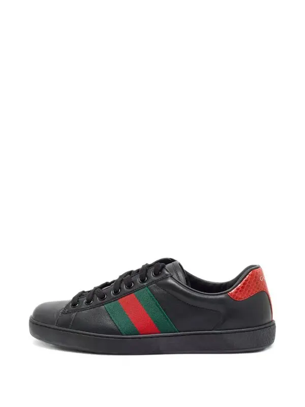 Gucci Ace Web Leather Sneakers