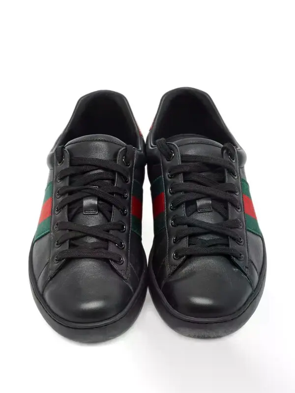 Gucci Ace Web Leather Sneakers