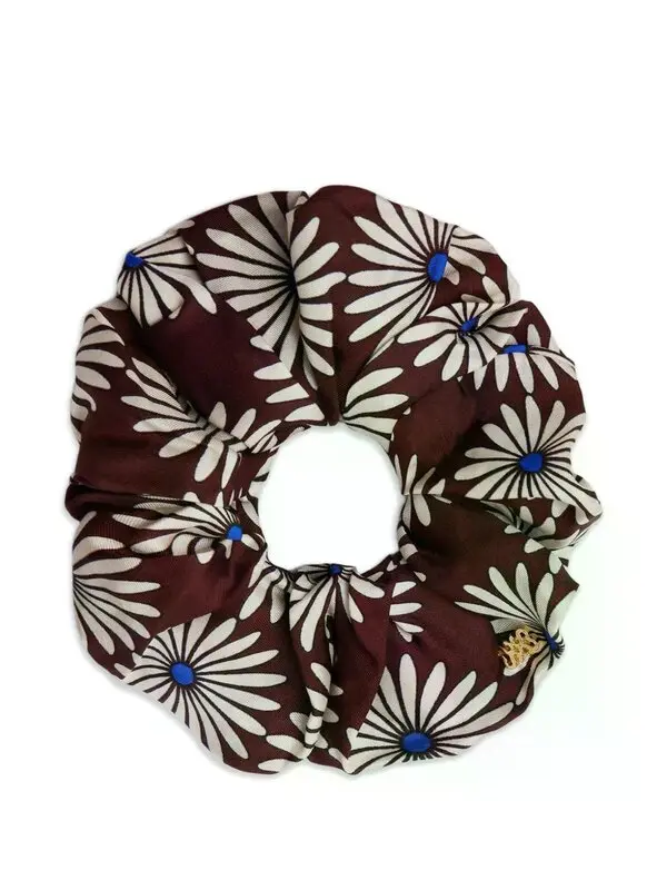 Sandro Printed Silk Scrunchie