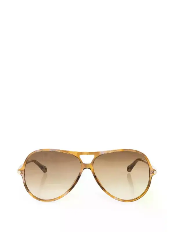 Chloé Tortoiseshell-effect Pilot-frame Sunglasses