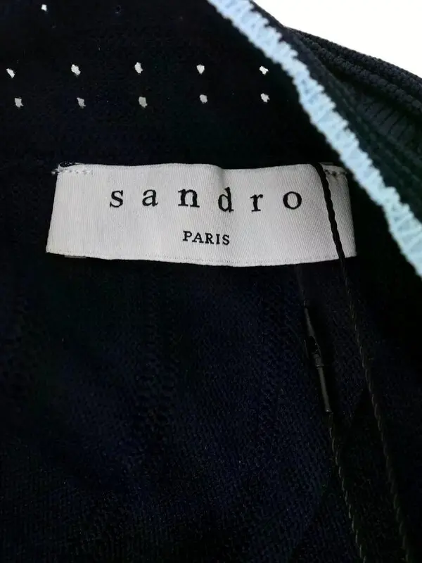 Sandro Pointelle-knit Fit-and-flare Dress
