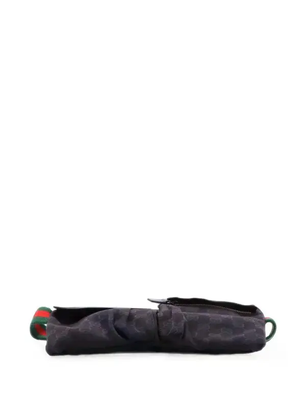 Gucci Double Gg Canvas With Leather Small Belt Bag - Black