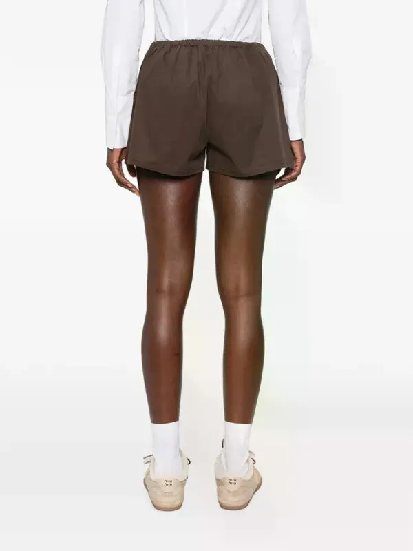 Miu Miu Logo-embroidered Gabardine Shorts