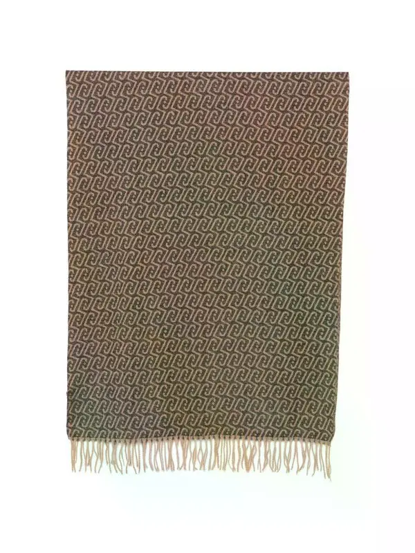Liu Jo Monogram-pattern Fringed Scarf - Brown
