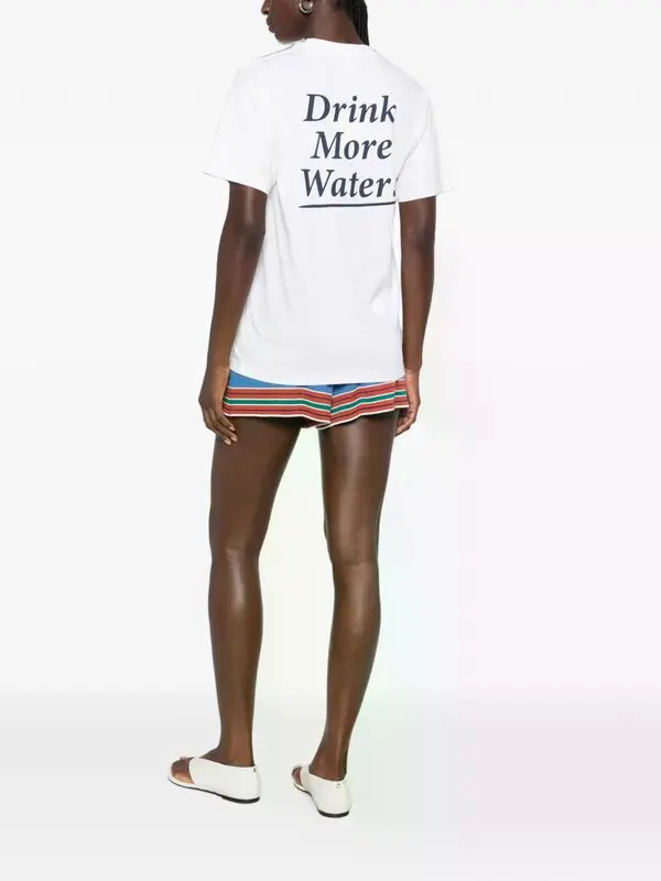 Sporty & Rich Fema Logo-print Slogan-print T-shirt - White