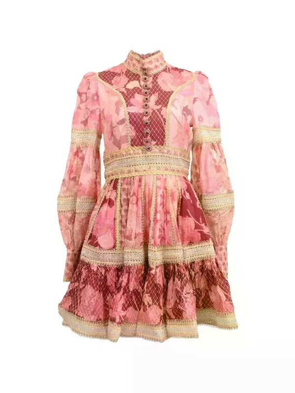 Zimmermann Concert Embellished Floral-print Dress - Pink