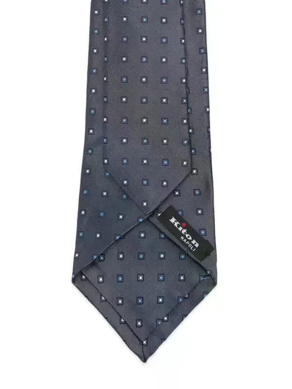 Kiton Geometric-pattern Tie - Grey