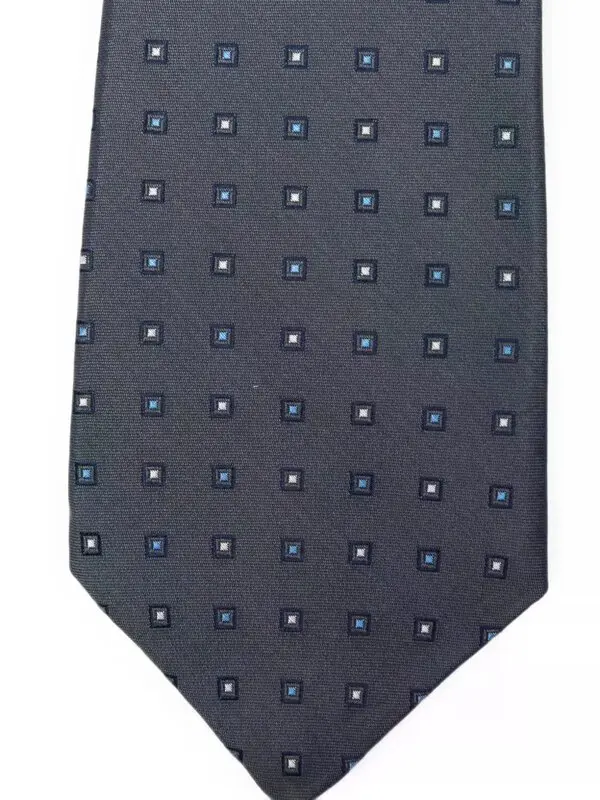 Kiton Geometric-pattern Tie - Grey
