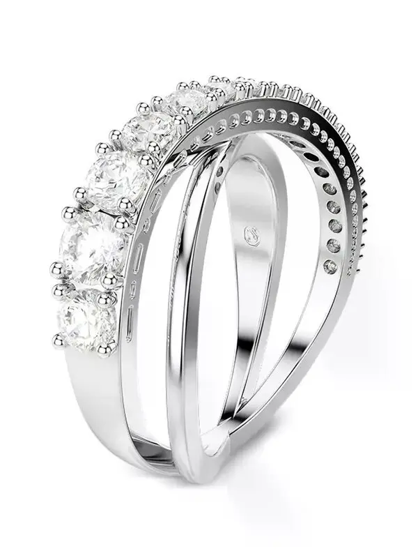SWAROVSKI Hyperbola Crystal-embellished Crossover Ring - Silver