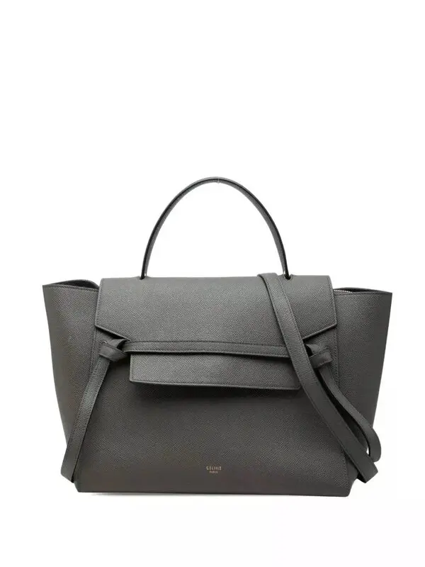 Celine Leather Belt Bag Satchel - Grey