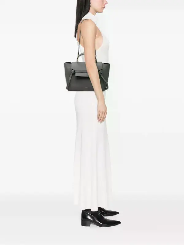 Celine Leather Belt Bag Satchel - Grey