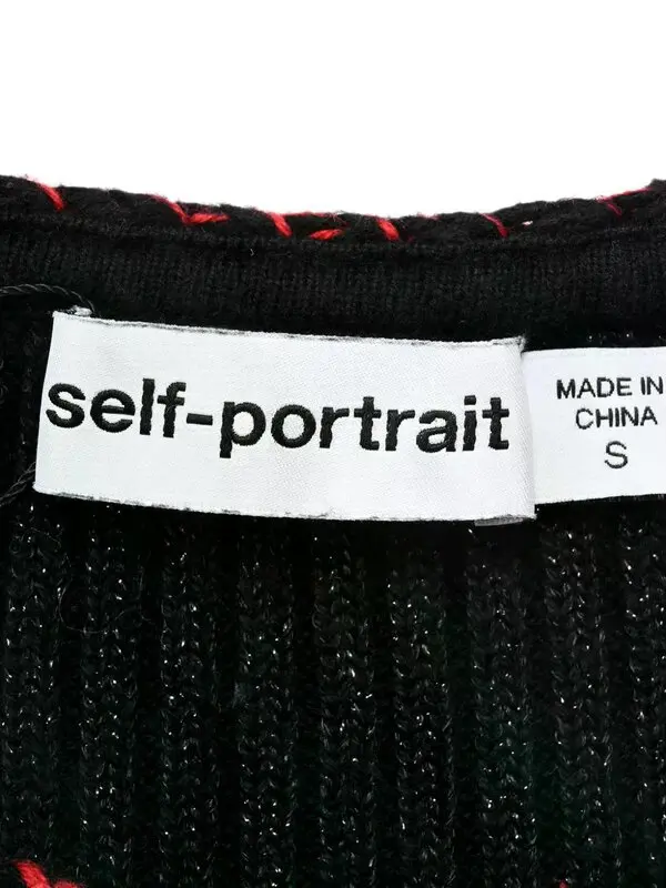 SELF-PORTRAIT Bow-detail Knit Midi Dress