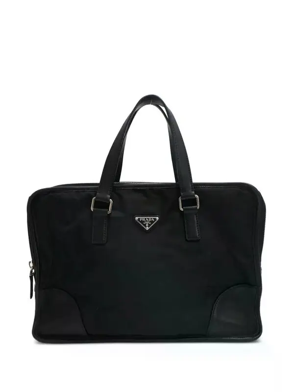 Prada Enameled Metal Triangle Briefcase