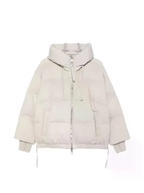DUNO Quilted Hooded Puffer Jacket - Neutrals