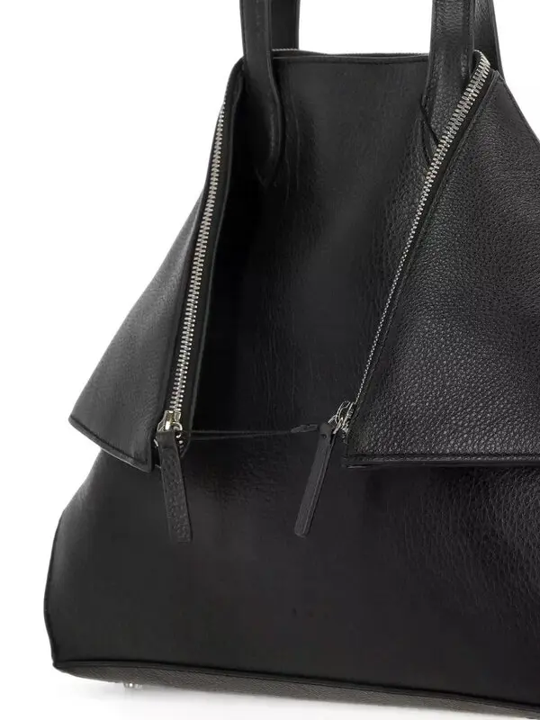 AESTHER EKME Fold Grain-leather Shoulder Bag - Black
