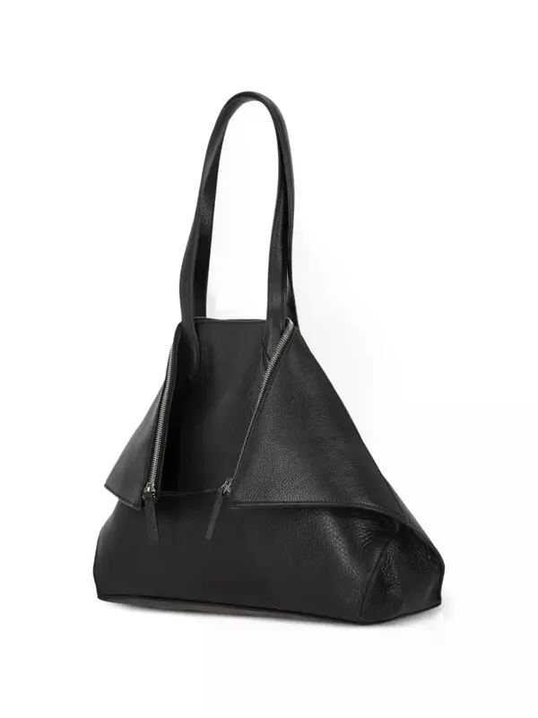 AESTHER EKME Fold Grain-leather Shoulder Bag - Black