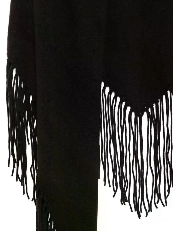 VANISE Fringe-trim Cashmere Cape - Brown