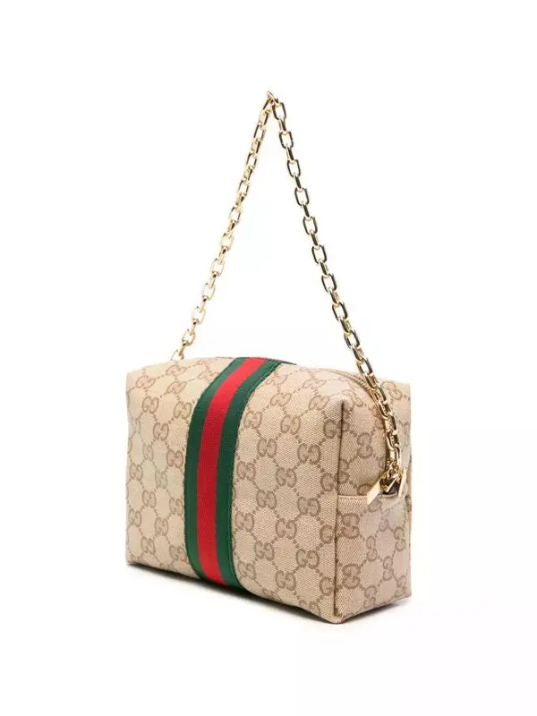 Gucci Gg Supreme Web-stripe Clutch Bag
