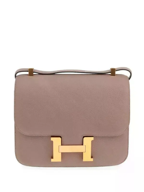 Hermès 2017 Constance Epsom Leather Shoulder Bag - Grey