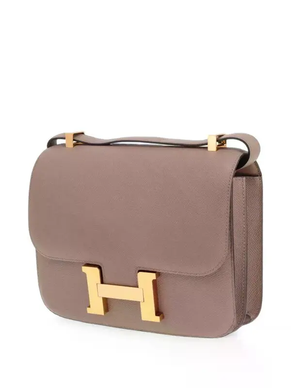 Hermès 2017 Constance Epsom Leather Shoulder Bag - Grey