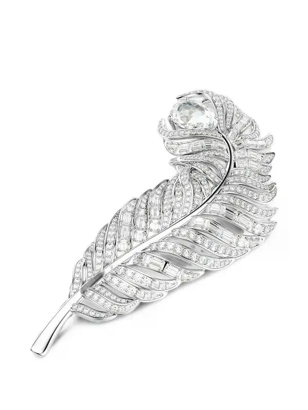 SWAROVSKI Vienna Crystal-embellished Feather Brooch