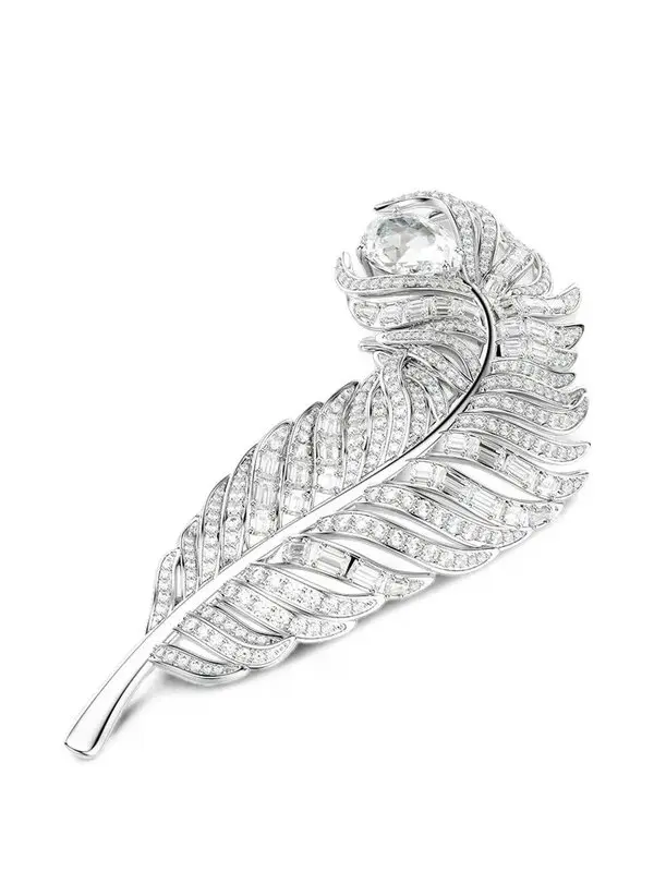 SWAROVSKI Vienna Crystal-embellished Feather Brooch