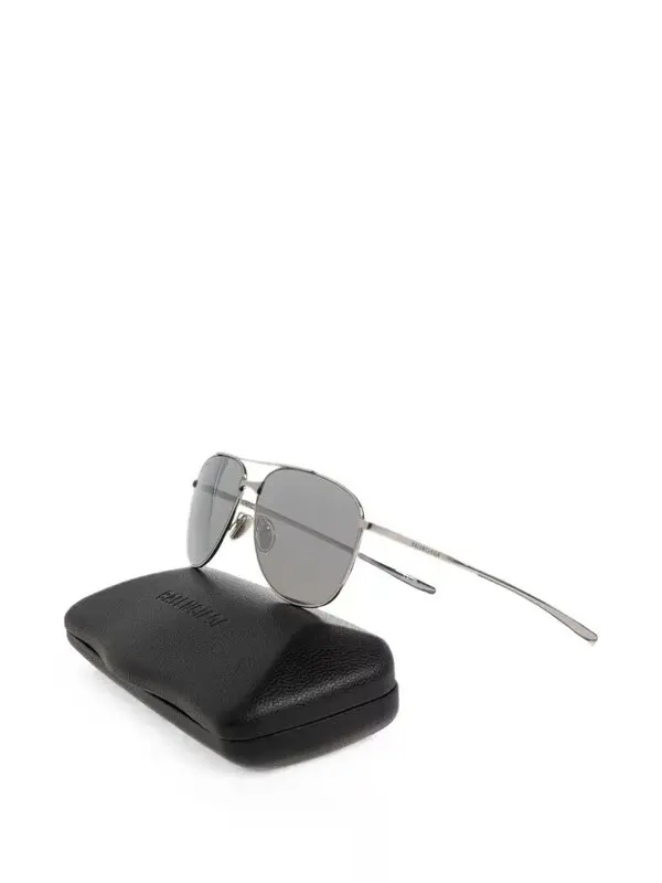 Balenciaga Monday Pilot Sunglasses In Light Ruthenium