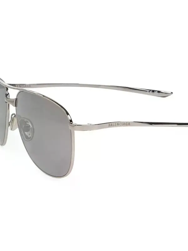 Balenciaga Monday Pilot Sunglasses In Light Ruthenium