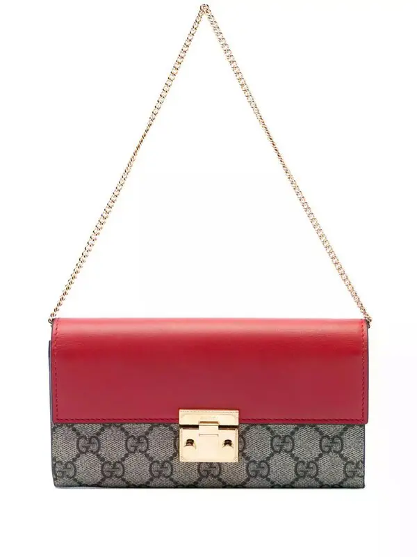 Gucci 2000-2015 Gg Supreme Padlock Wallet On Chain Shoulder Bag