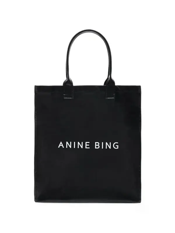 ANINE BING Leonie Coated Canvas Tote - Black